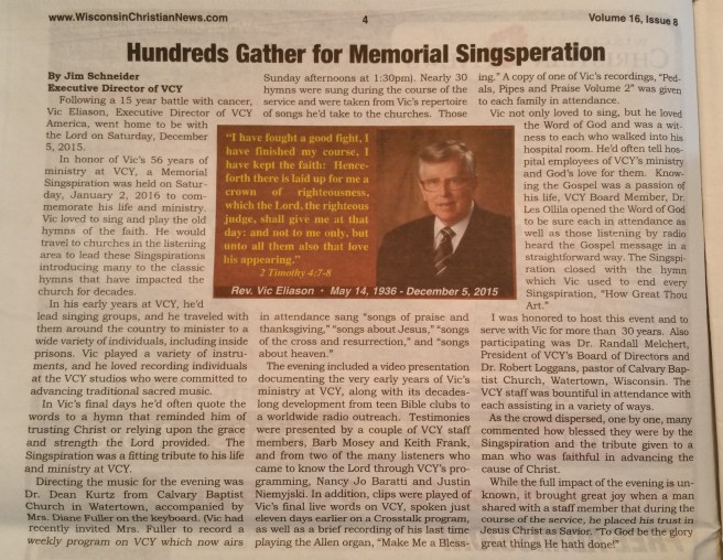 Tributes | Vic Eliason